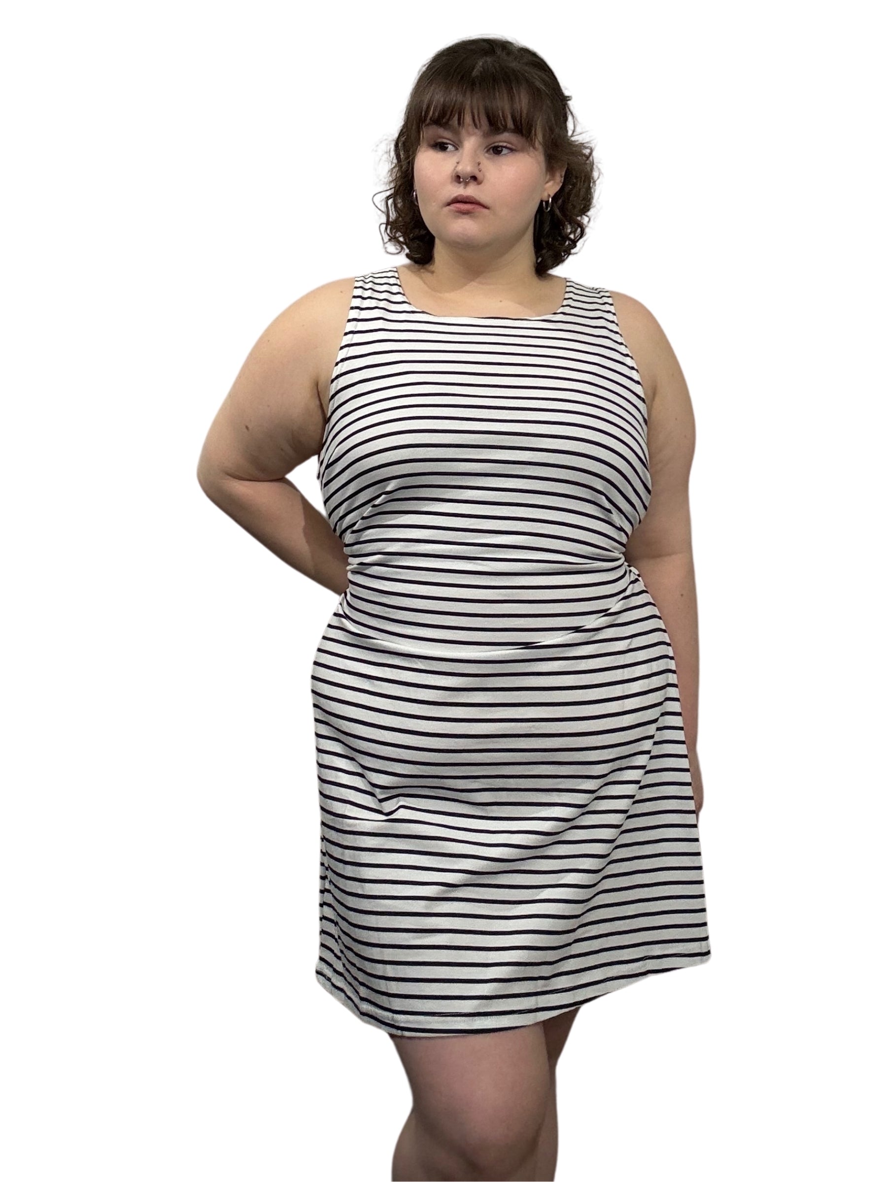 Cache Maillot Sailor's Cove Sans Manche Taille Plus (Rayé) de Cover Me