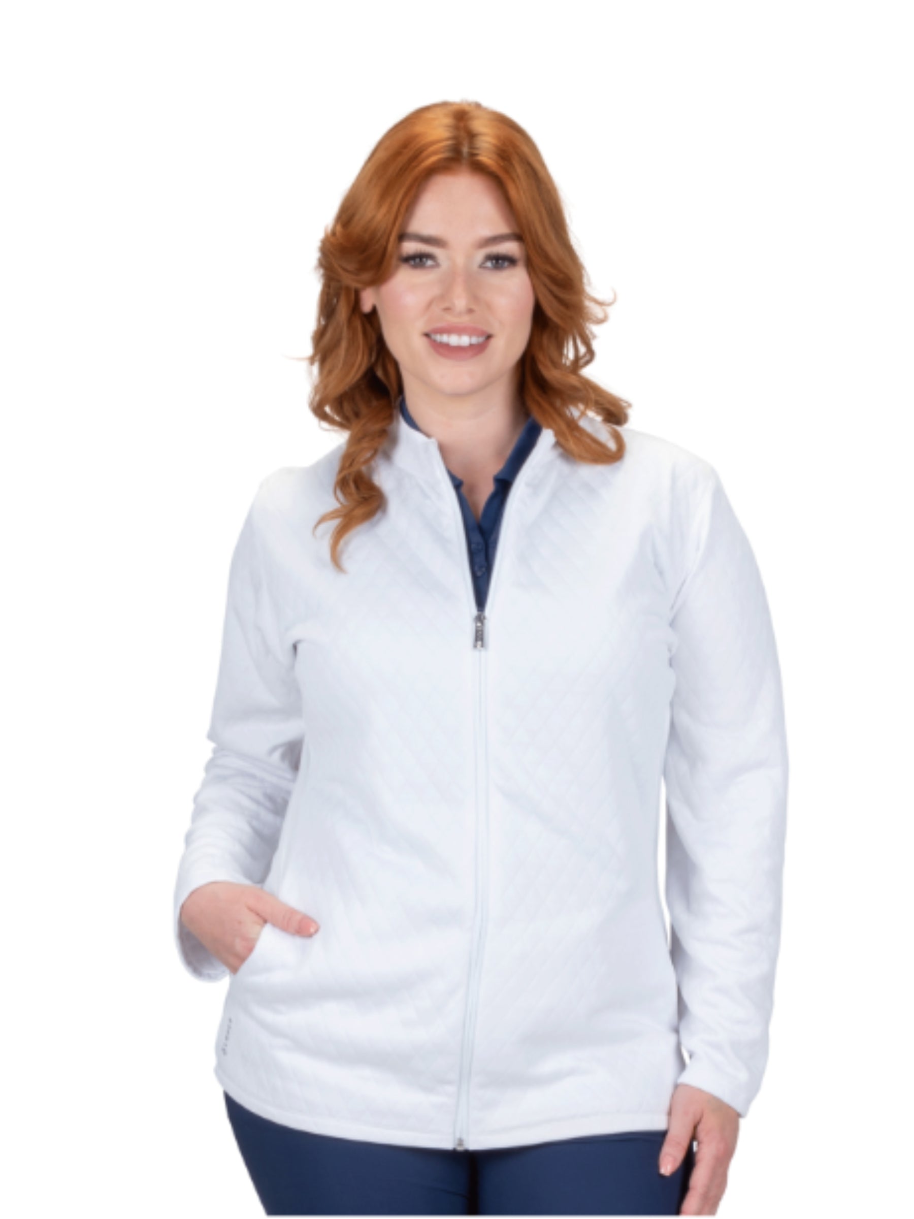 Zeal Plus Size Golf Jacket - White